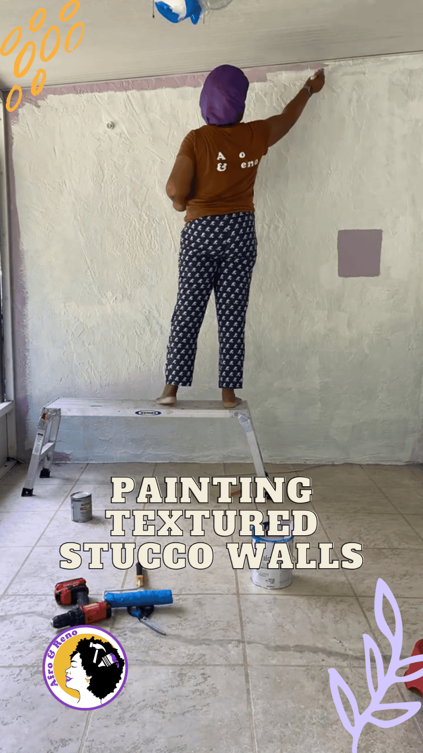 How to paint textured stucco outdoor walls - Afro and Reno